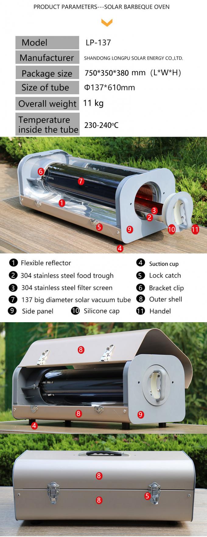 Solar Powered Barbecue Grill Solar Thermal Cooker with 137mm*610mm ...