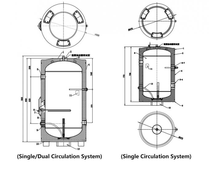 150L Air Source Hot And Chilled Water Buffer Tanks For Heat Pump ...